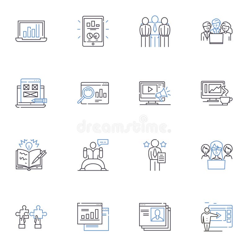 Efficiency And Productivity Line Icons Collection Streamline Optimize