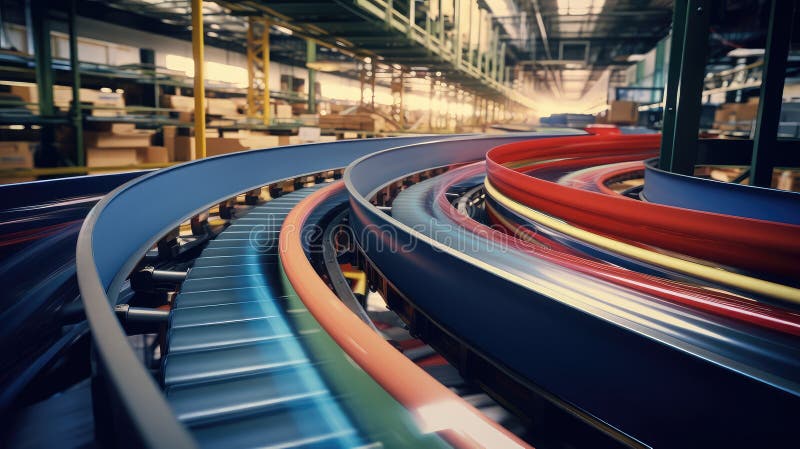 Efficiency Storage Conveyor Belt Stock Illustration - Illustration of ...