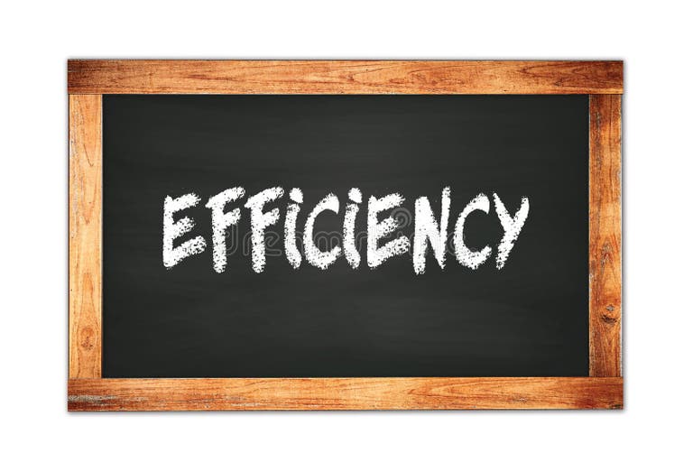 EFFICIENCY Text Written on Wooden Frame School Blackboard Stock Image ...