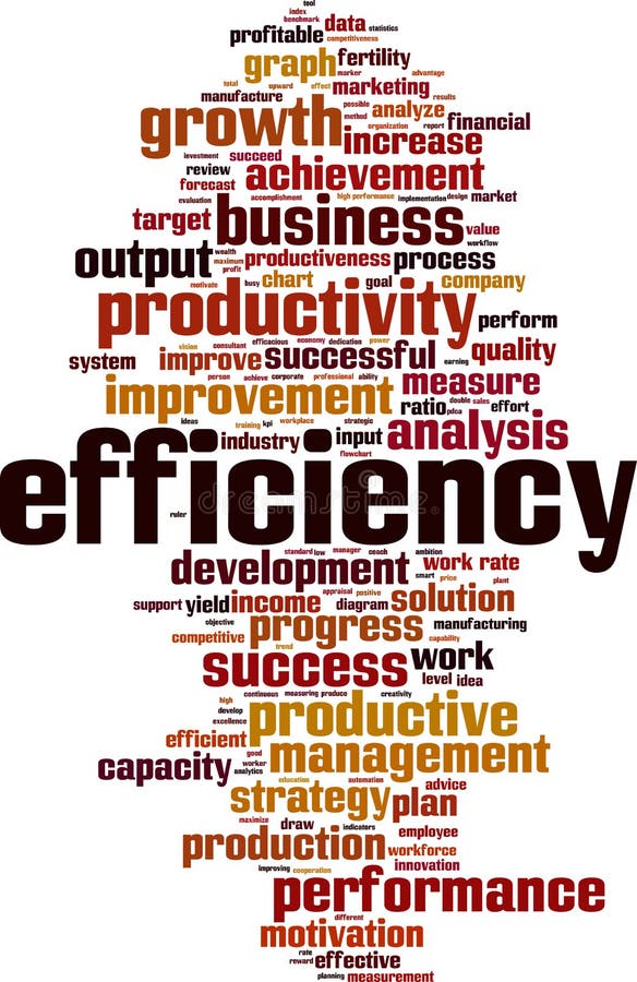 Efficiency word cloud stock vector. Illustration of industry - 248403502