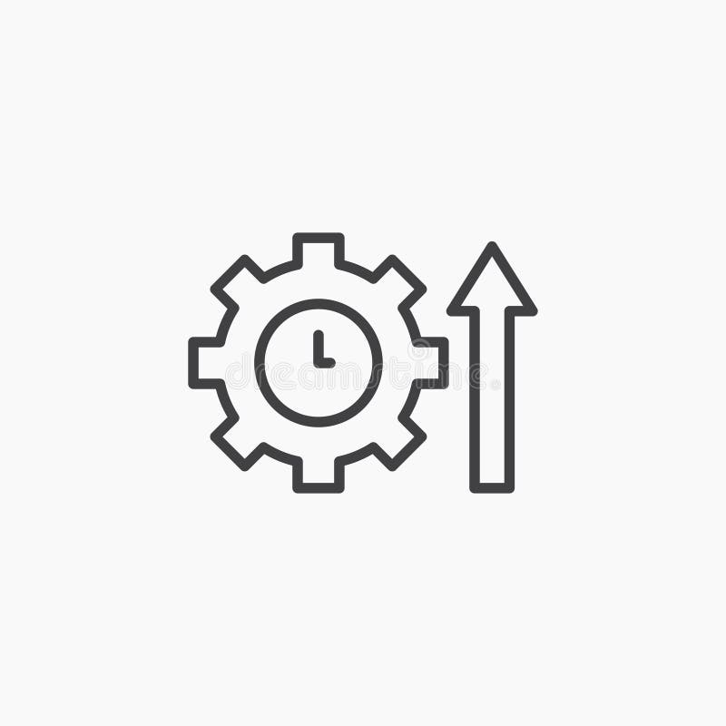 Efficiencyline in Thin Line Black Color. Flat Simple Vector Symbols ...