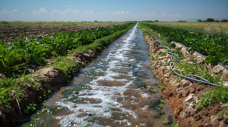 Efficient Agriculture: Watering Crops with Precision. Concept ...