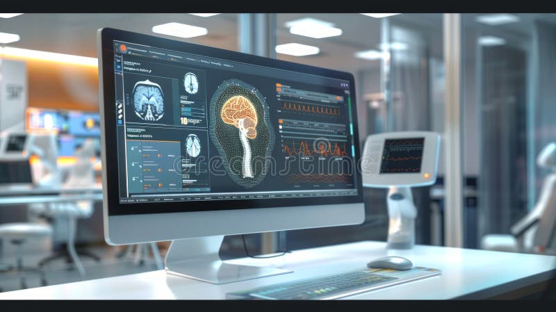 Efficient AI Medical Imaging: Sleek Interface Stock Image - Image of ...