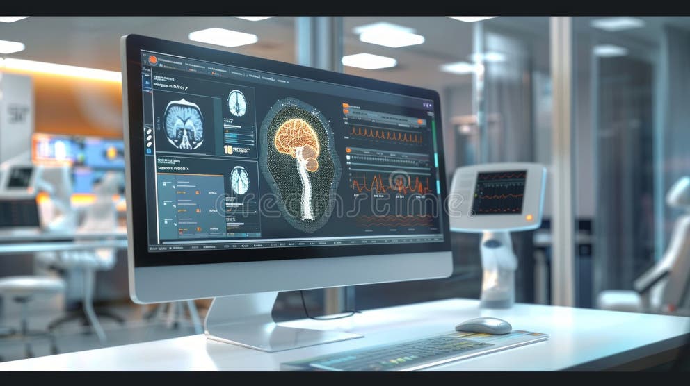 Efficient AI Medical Imaging: Sleek Interface Stock Image - Image of ...