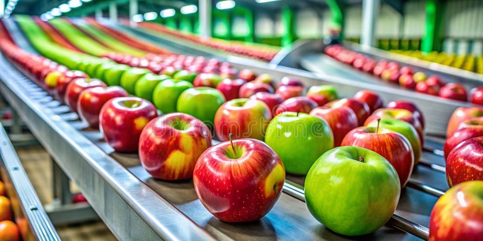 Efficient Apple Packaging Process at a Modern Fruit Warehouse Gala ...