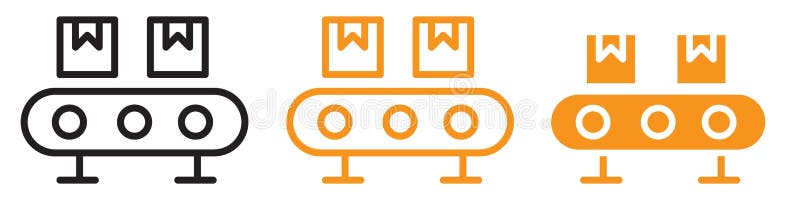 Efficient Assembly Line Icon Set for Industrial and Manufacturing ...