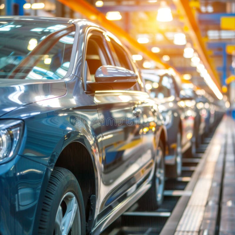 Efficient Assembly Line for Modern Vehicles in a Bustling Automotive ...