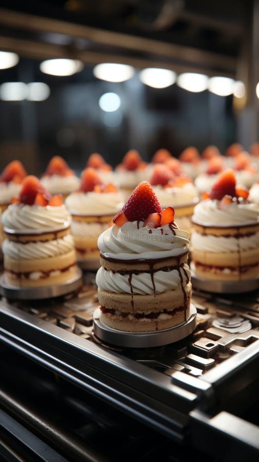 Efficient Assembly Line Moves Cakes Towards Final Decoration and ...