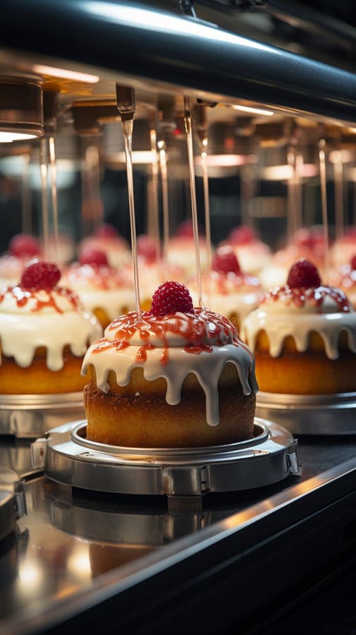 Efficient Assembly Line Moves Cakes Towards Final Decoration and ...