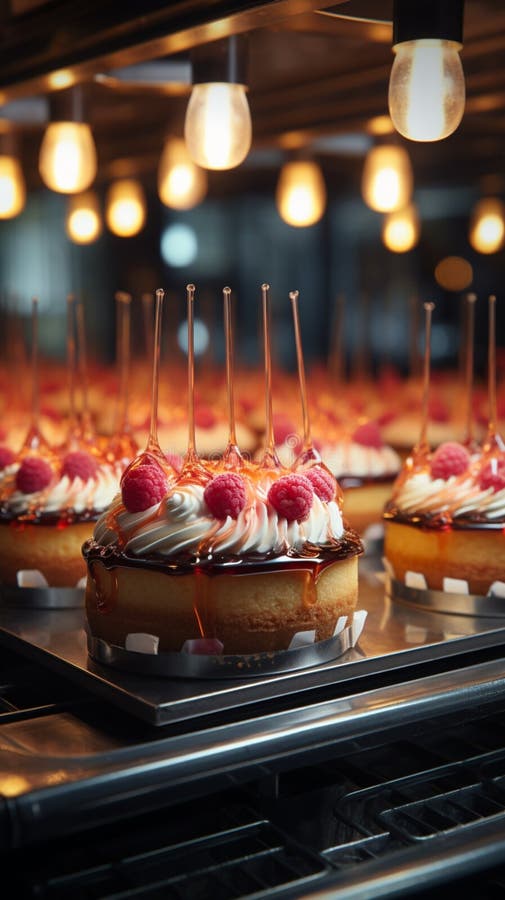 Efficient Assembly Line Moves Cakes Towards Final Decoration and ...