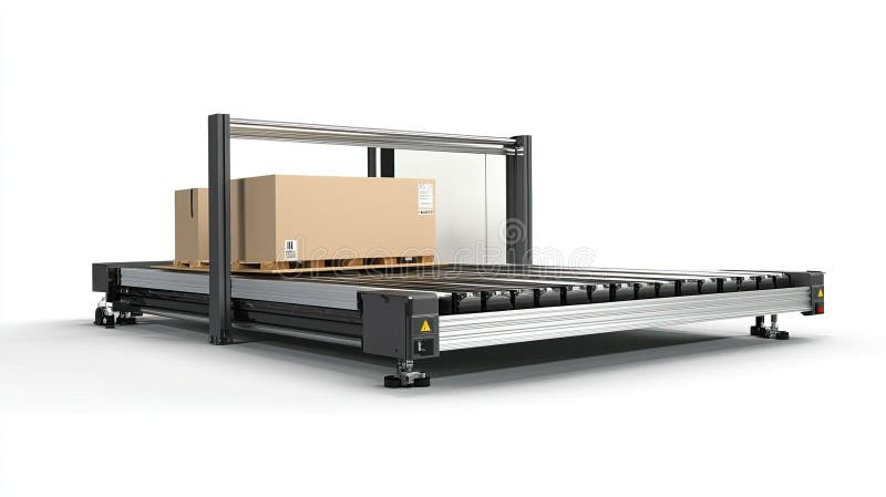 Efficient and Automated Pallet Wrapper with Boxes Neatly Organized and Ready for Shipping Stock ...