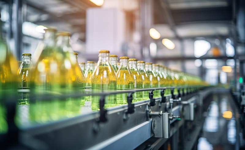 Efficient Beverage Bottling Production Line Stock Illustration ...