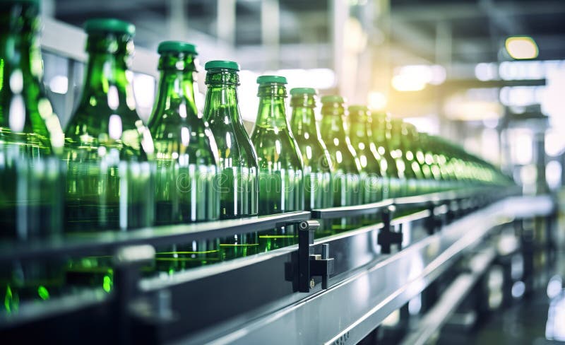 Efficient Beverage Bottling Production Line Stock Illustration ...