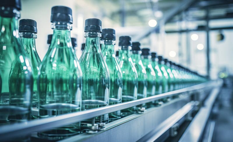 Efficient Beverage Bottling Production Line Stock Illustration ...