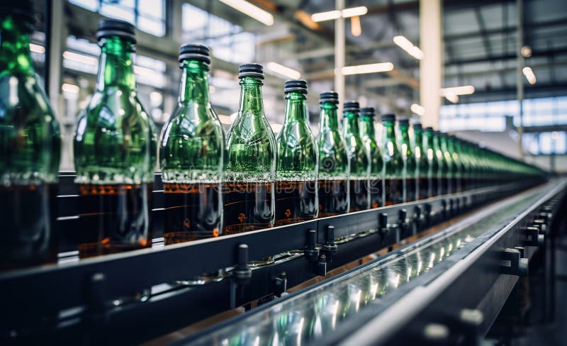 Efficient Beverage Bottling Production Line Stock Illustration ...