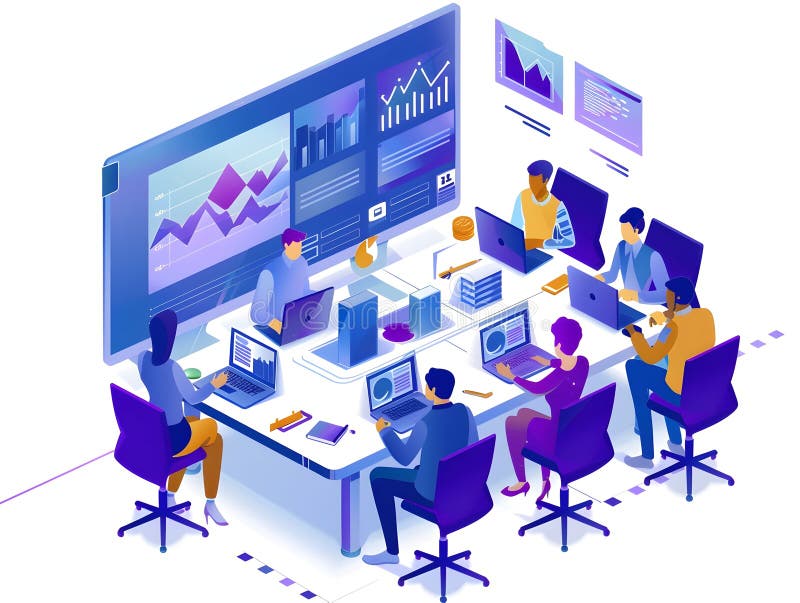 Efficient Business Solutions and Innovative Product Design in Modern Office Environment Stock ...