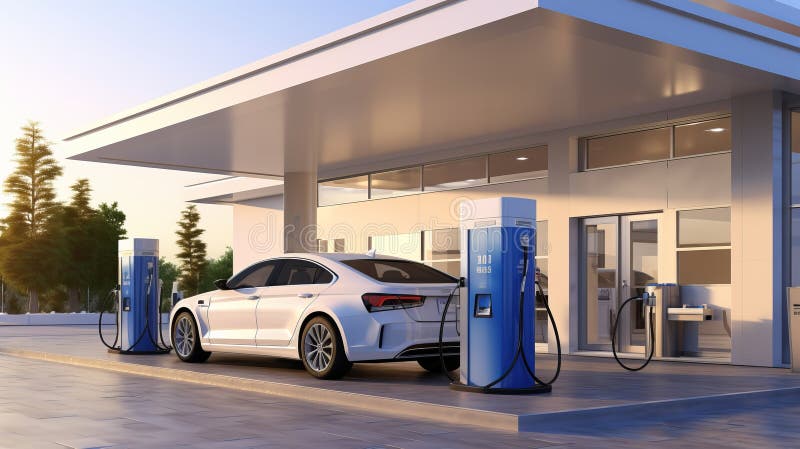 Efficient Car Refueling Process at Modern Gas Station with Seamless ...