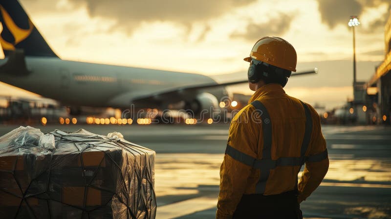 Efficient Cargo Handling at Airport Sunset - a Glimpse into Aviation ...