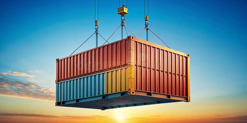 Efficient Cargo Handling a Modern Crane Lifting a Shipping Container in ...