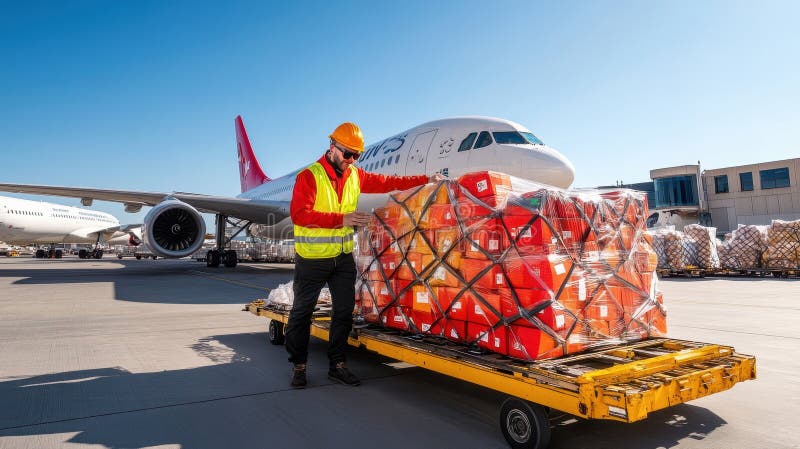 Efficient Cargo Handling Solutions for Air Freight Stock Illustration ...