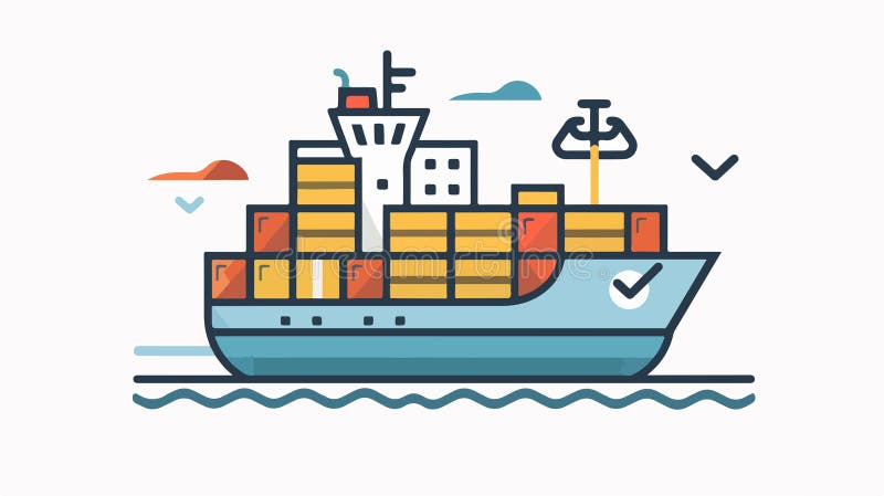 Efficient Cargo Ship Shipment Verification Conceptual Icon Stock Vector ...