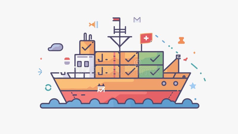 Efficient Cargo Ship Shipment Verification Conceptual Icon Stock ...