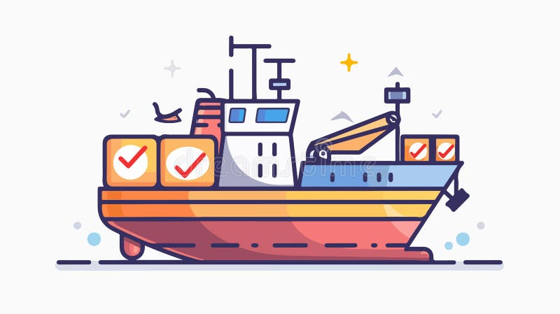 Efficient Cargo Ship Shipment Verification Conceptual Icon Stock Vector ...