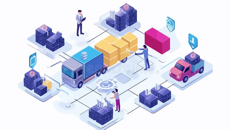 Efficient Central ERP System Integration with Logistics Icons for ...