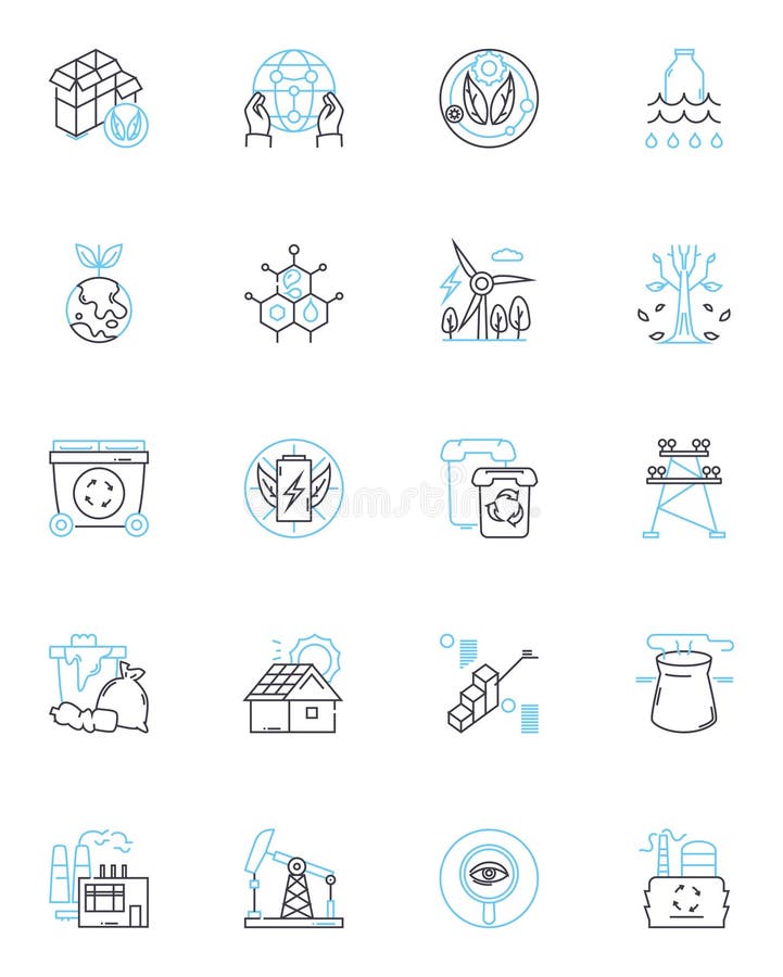 Efficient Control Linear Icons Set. Streamlined, Agile, Optimized ...