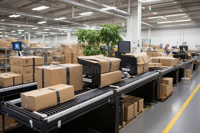 Efficient Conveyor-based Goods Sorting System in Warehouse Stock Image ... Efficient Conveyor-based Goods Sorting System in Warehouse Stock Image ...