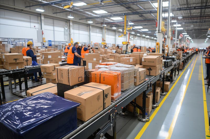 Conveyor-based Goods Sorting System in Warehouse with Workers in ... Conveyor-based Goods Sorting System in Warehouse with Workers in ...