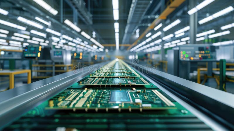Efficient Conveyor Belts Carrying Completed PCBs in a High-tech ...
