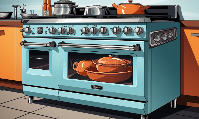 Efficient Modern Electric Stove Stock Illustration - Illustration of ...