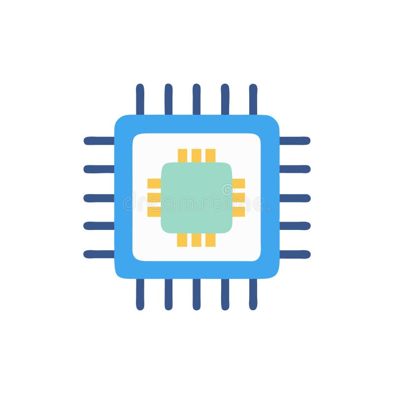 Efficient CPU Usage Icon stock illustration. Illustration of hardware ...