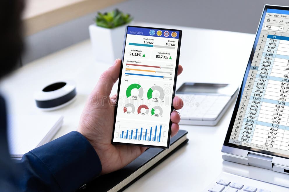 Efficient Data Analyst Leveraging Laptop Screen Stock Photo - Image of ...