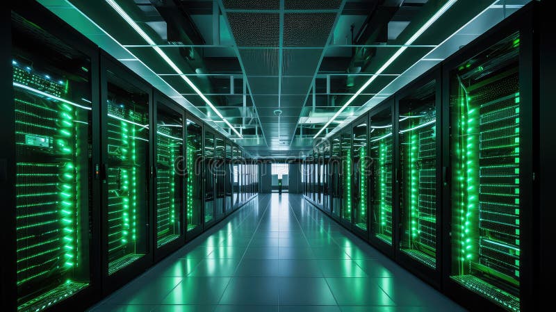 Efficient Data Center Green Stock Illustration - Illustration of ...