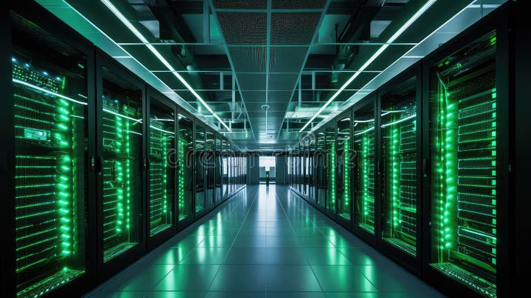 Efficient Data Center Green Stock Illustration - Illustration of ...