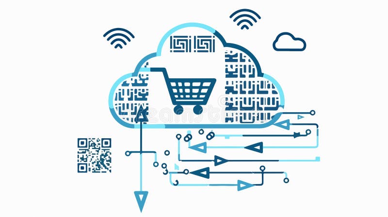 QR code with arrows stock vector. Illustration of computer - 23023210
