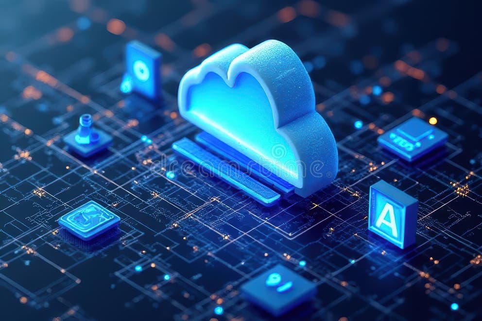 Efficient Deep Learning in Cloud Using TensorFlow and Modern Architecture Stock Illustration ...