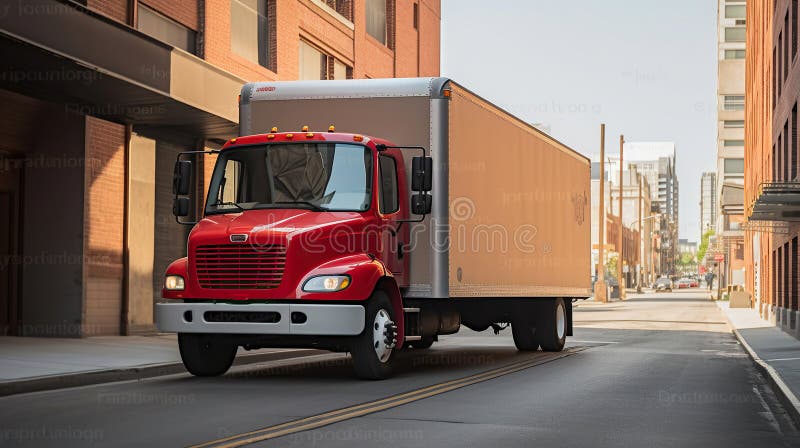 Efficient Deliveries, a Large Modern Delivery Truck Packed with ...