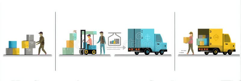 Efficient Delivery Process Infographic Showing Packing, Shipping, and ...