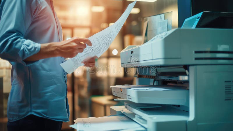 Efficient Document Management with the Assistance of the Printer. Stock ...