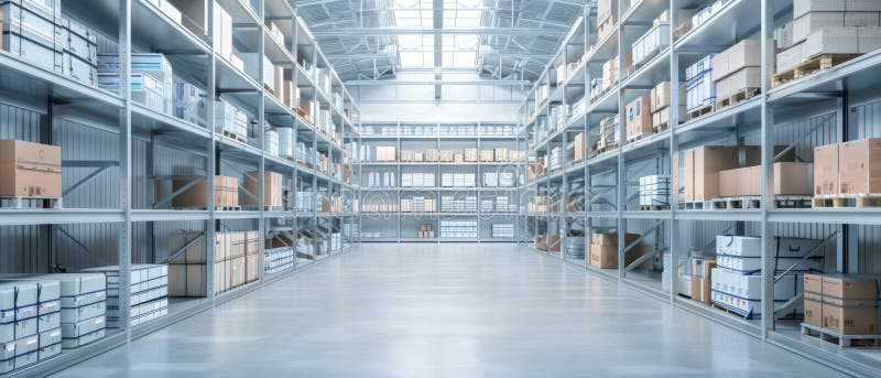 Efficient Ecommerce Fulfillment Warehouse with Fully Stocked Shelves ...