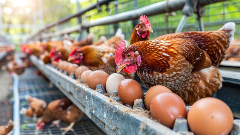 Efficient Egg Collection System in Spacious Commercial Hen House with ...