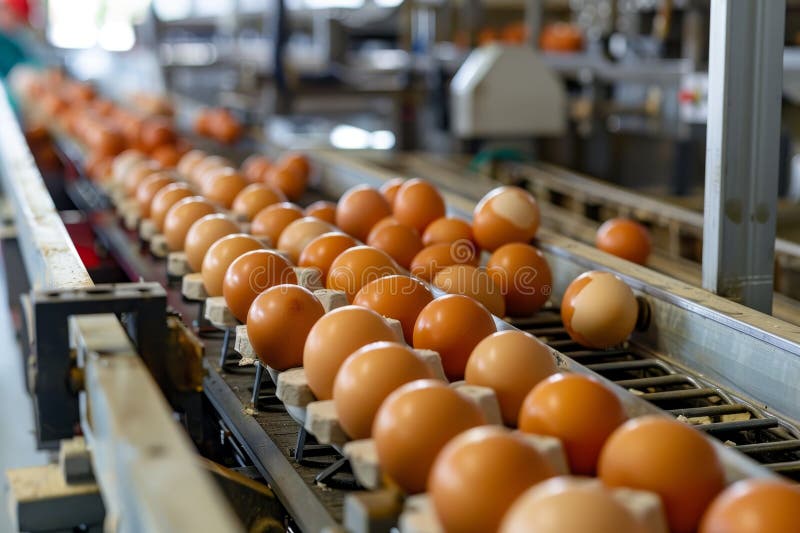Efficient Egg Sorting Equipment in a Busy and Productive Commercial Egg ...