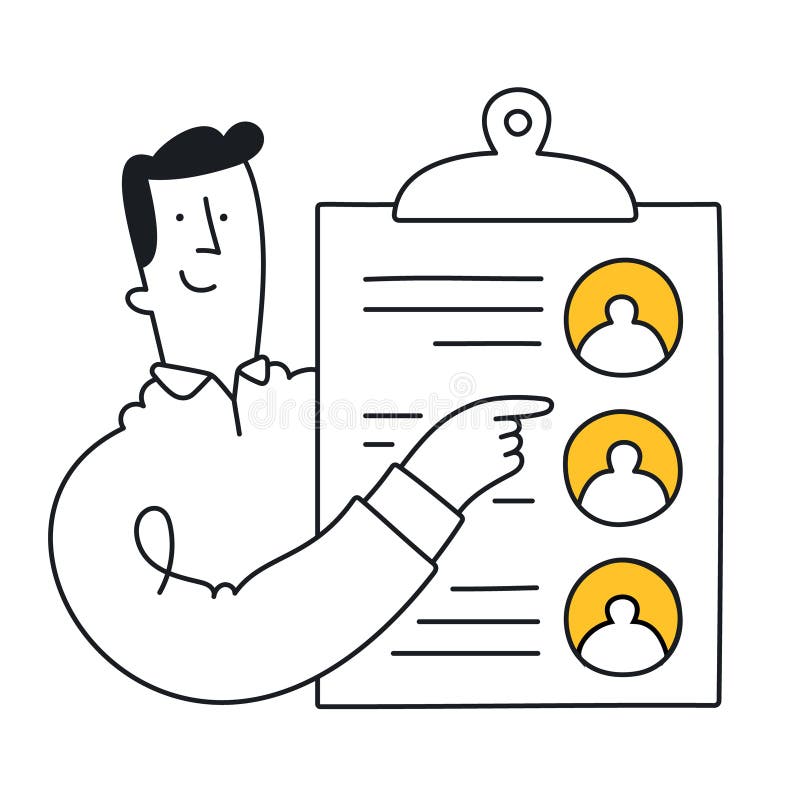 Efficient Employee Selection Process Illustrated - Doodle Style with an ...