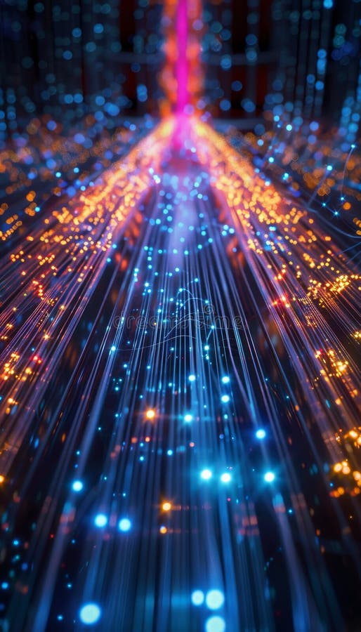 Efficient Fiber Optic Data Transfer Technology in Realistic Tech Photo ...