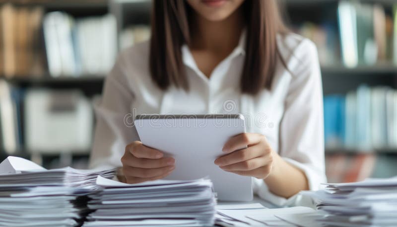 Efficient File Management with Compliance Rules: Businesswoman Utilizes ...