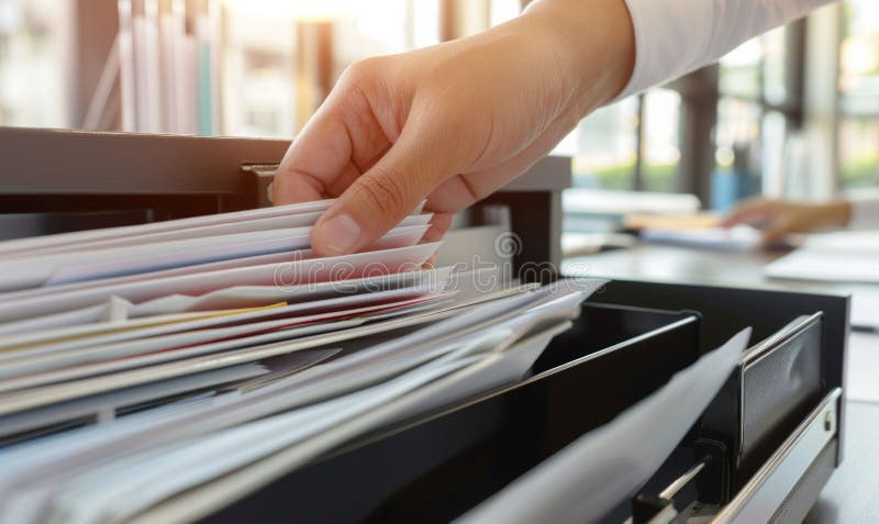 Efficient File Management in a Modern Office. Generative Ai Stock ...