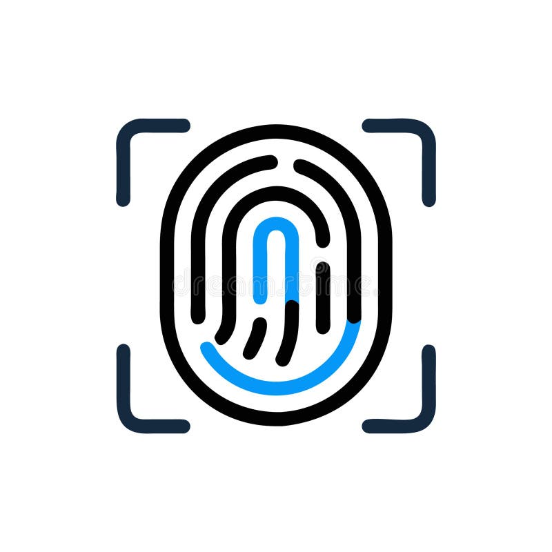 Efficient Fingerprint Scan Icon Stock Photo - Illustration of server ...